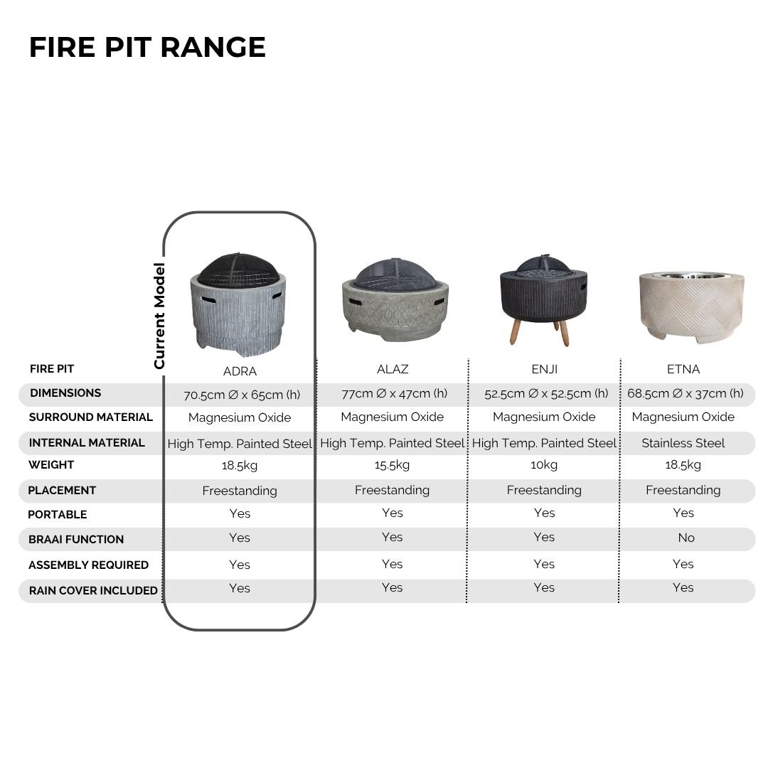 Adra Wood Fire Pit with BBQ Function - Casa Calore