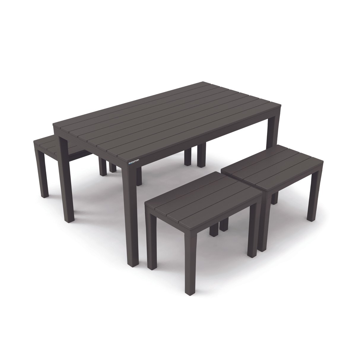 Samoa 5 Piece Patio / Outdoor Table and Bench Set - Casa Calore
